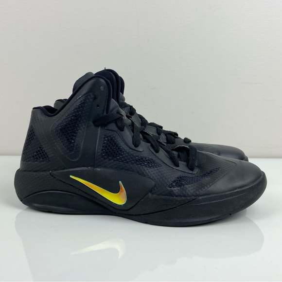Nike | Shoes | Nike Mens Hyperfuse 21 Triple Black Athletic Basketball ...